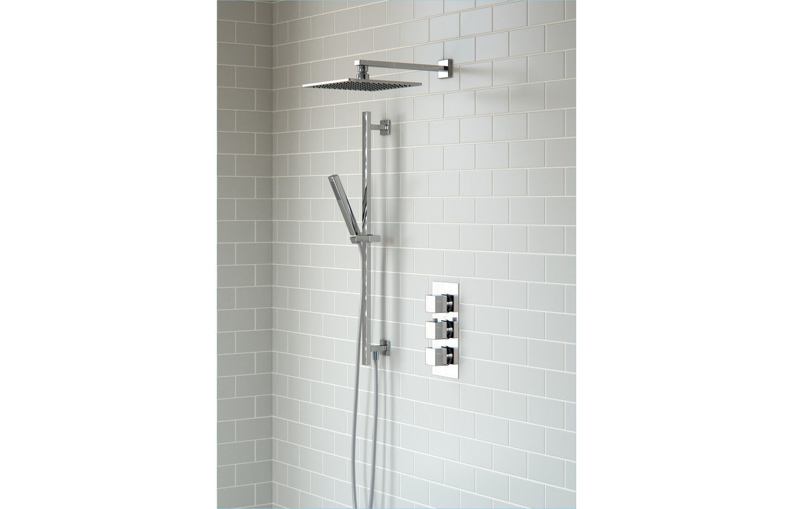 Nebula Shower Pack Three - Two Outlet Triple Shower Valve w/Riser & Ov ...