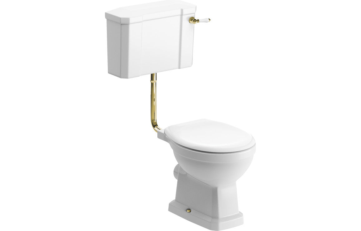 York Low Level WC w/Brushed Brass Finish & Soft Close Seat – Regency ...