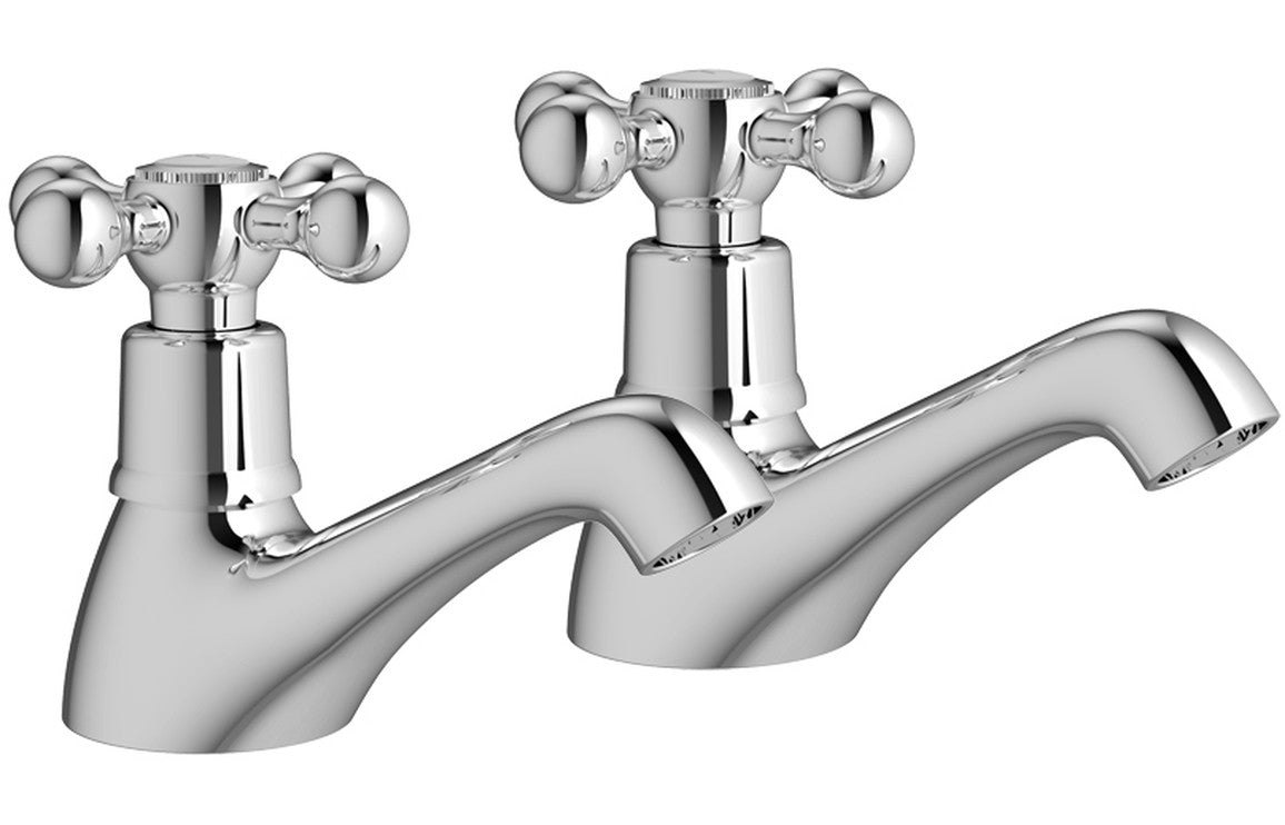 Zafira Basin Pillar Taps - Chrome – Regency Bathrooms