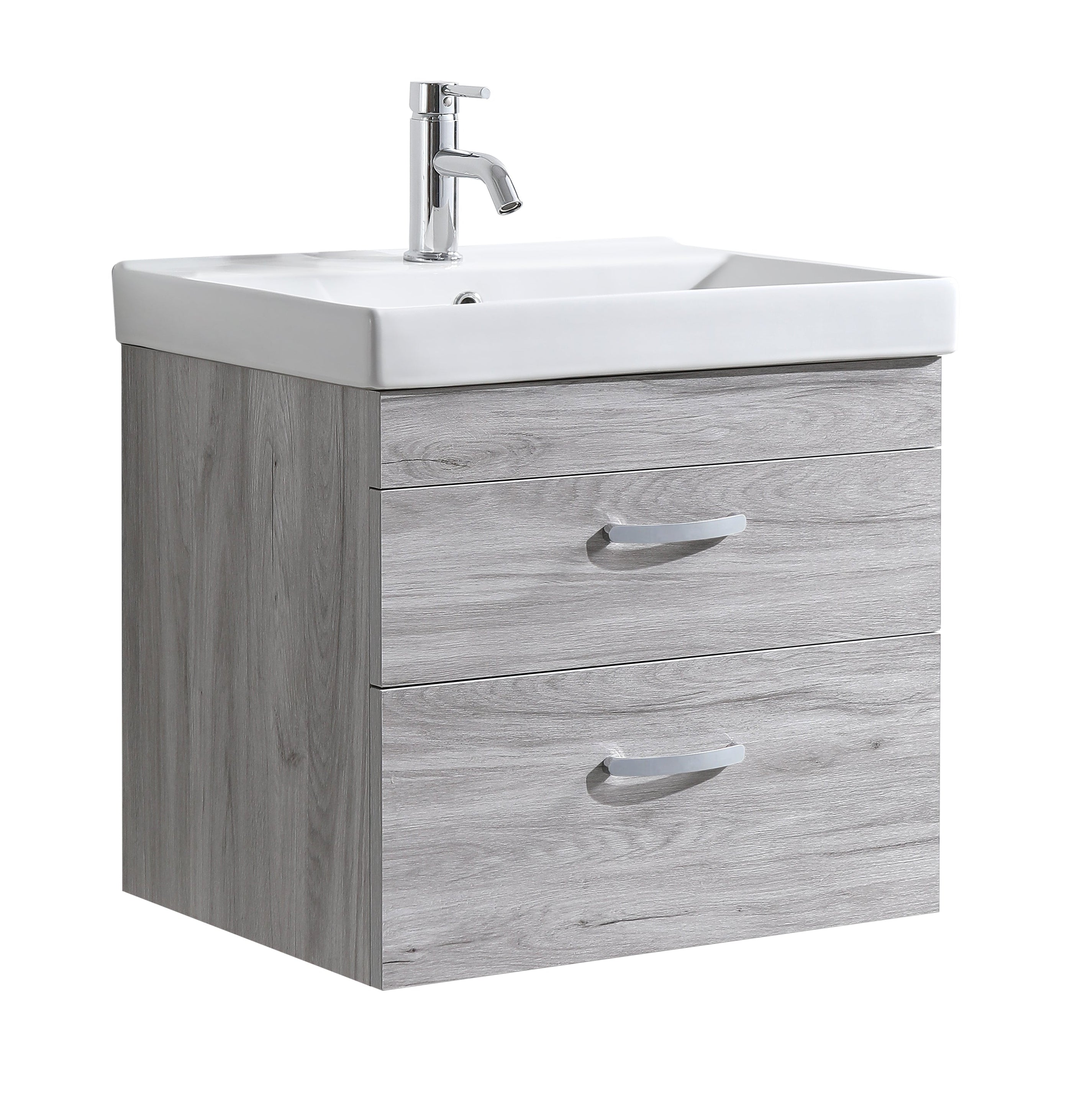 Zen 600mm Waterproof Wood Effect Wall Hung PVC Vanity Unit With Drawer