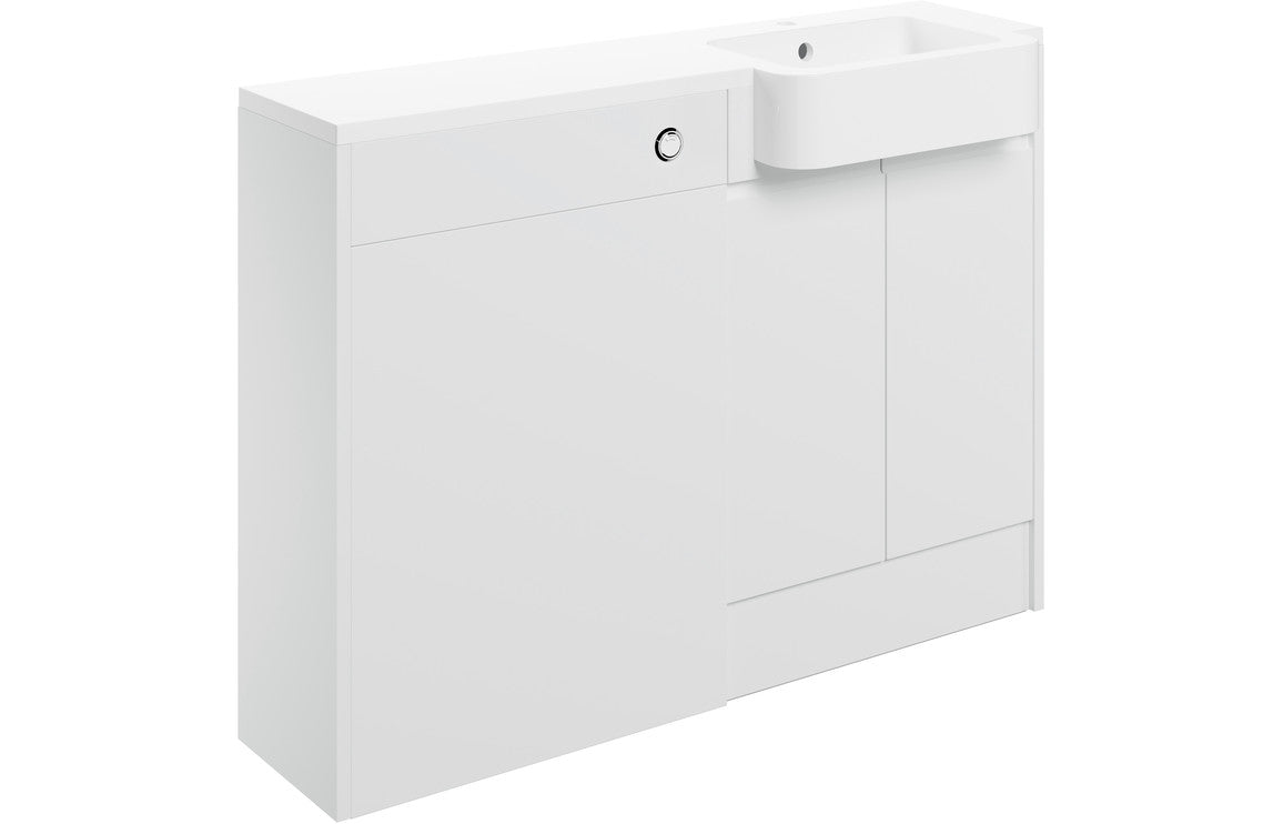 Trysta 1242mm Basin & WC Unit Pack (LH) - White Gloss
